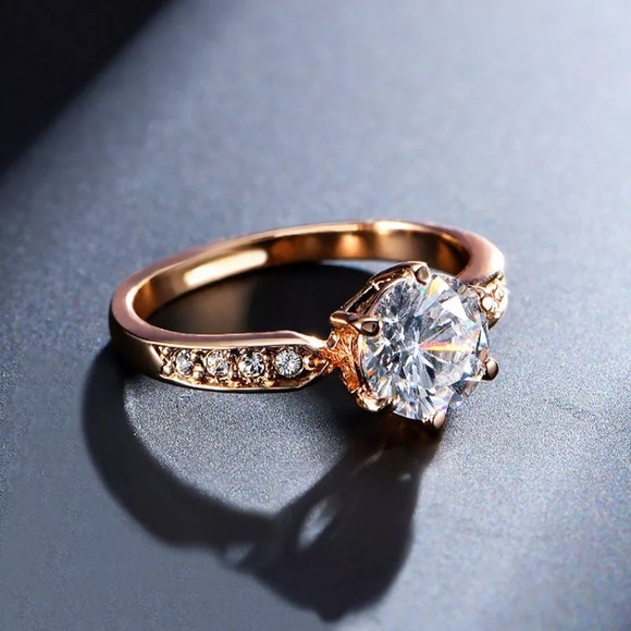 Jewelry | 17ct Zircon Rose Gold Ring | Poshmark